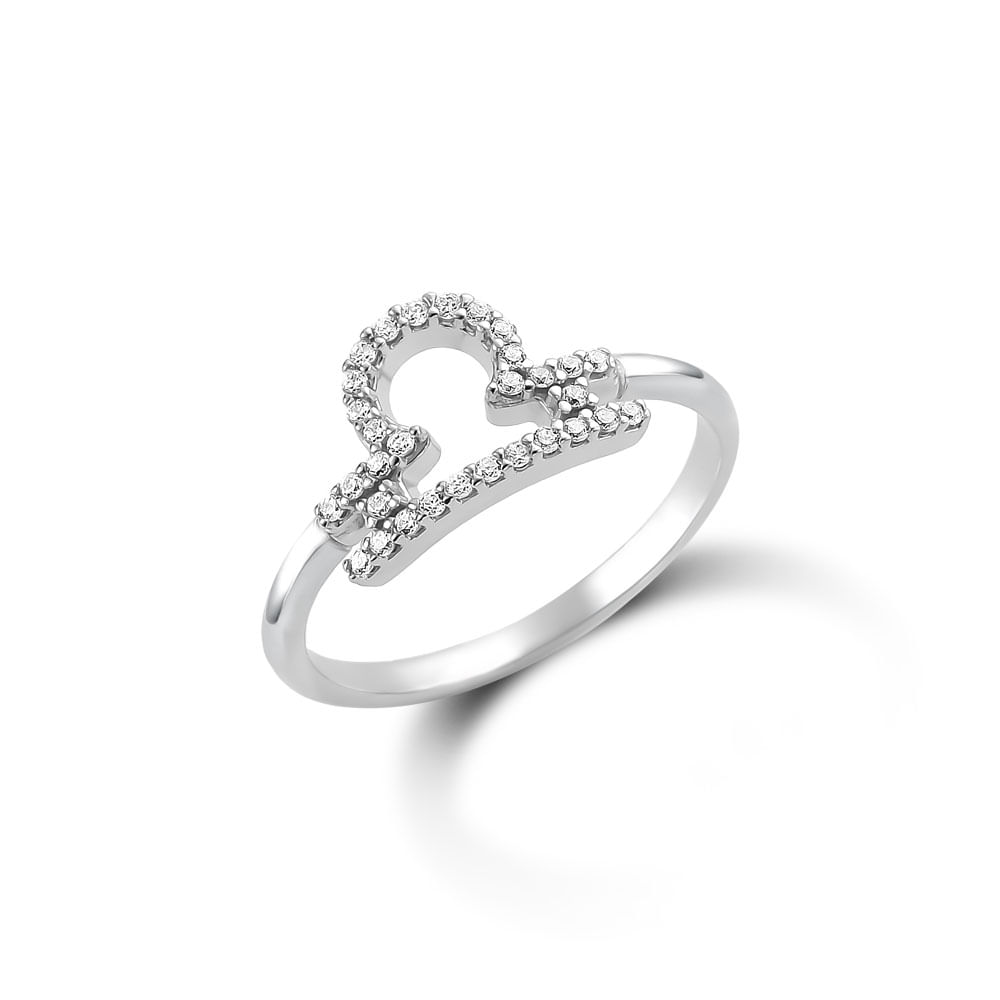 Anel Life Signos Libra Prata Cravejado