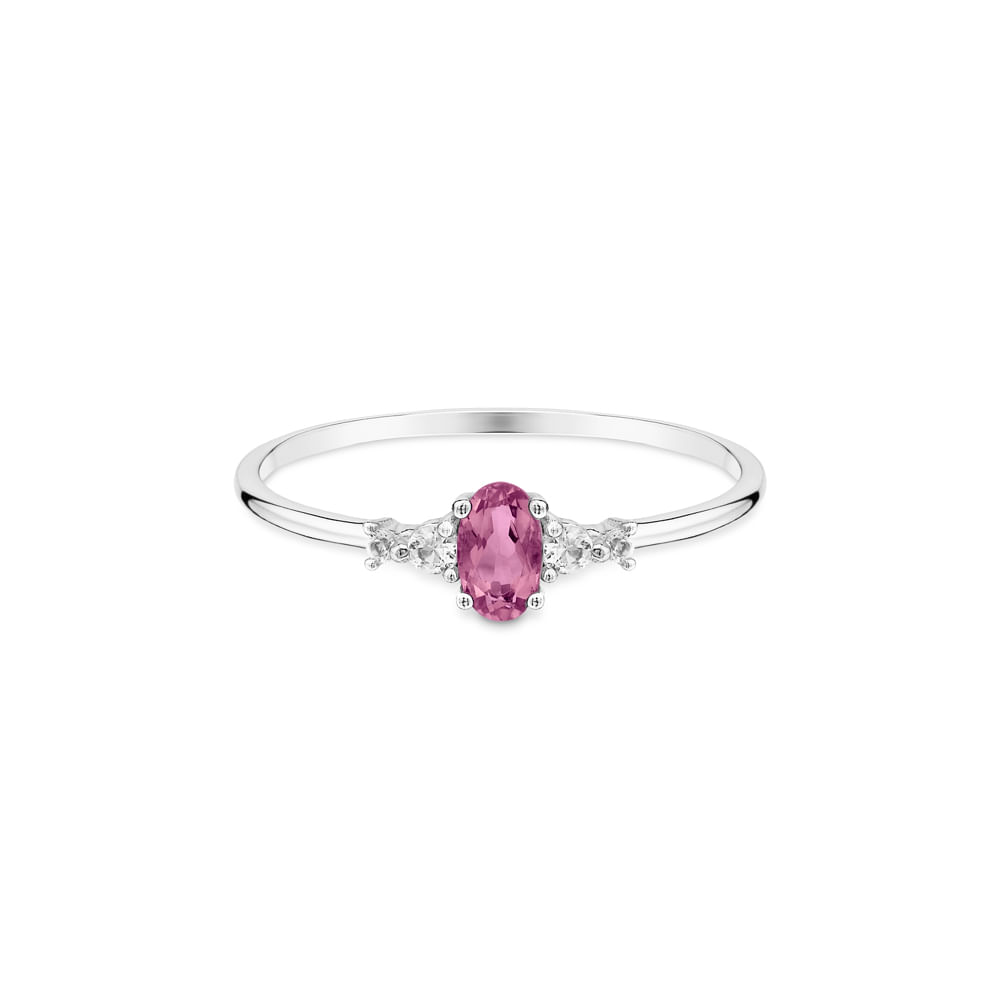 Anel Color em Prata 925 com Rodolita e Topázios - Vivara Anel Color em Prata 925 com Rodolita e Topázios - Vivara